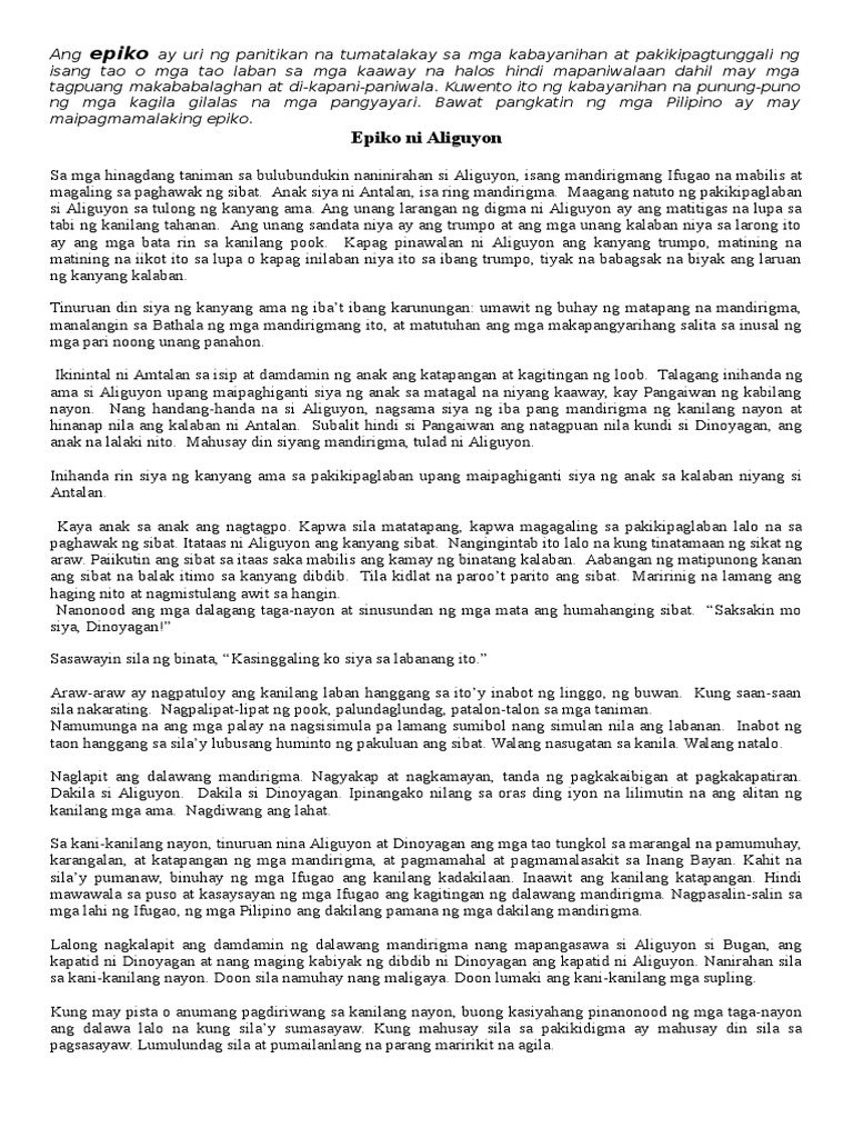 Hudhud Ni Aliguyon | PDF