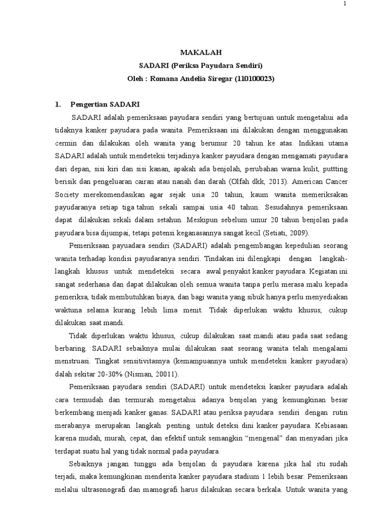 Makalah Sadari PH Romana | PDF