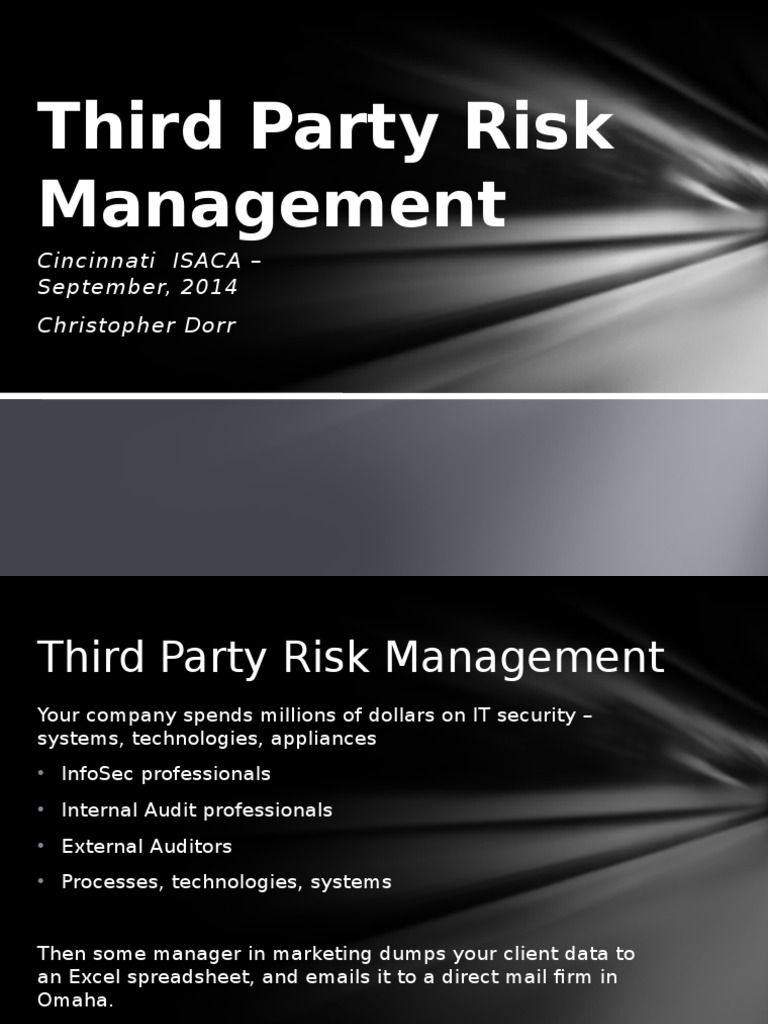 Third Party Risk Management - Domain Overview | PDF | Office Of The ...