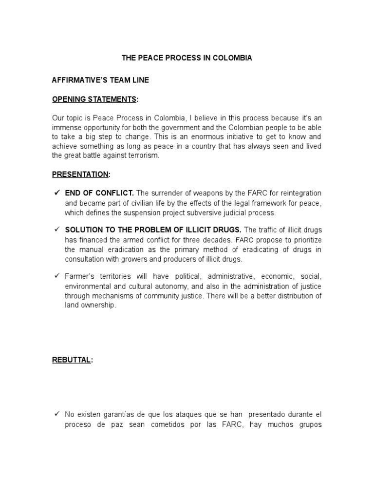 Peace Process in Colombia | PDF | Farc | Human Rights Abuses
