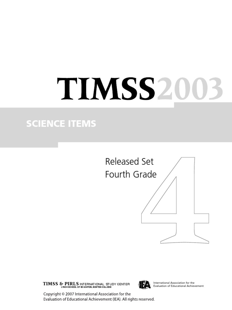 TIMSS 2003 Itemes Liberados 4to Ciencias en Ingles | PDF | Gases | Liquids