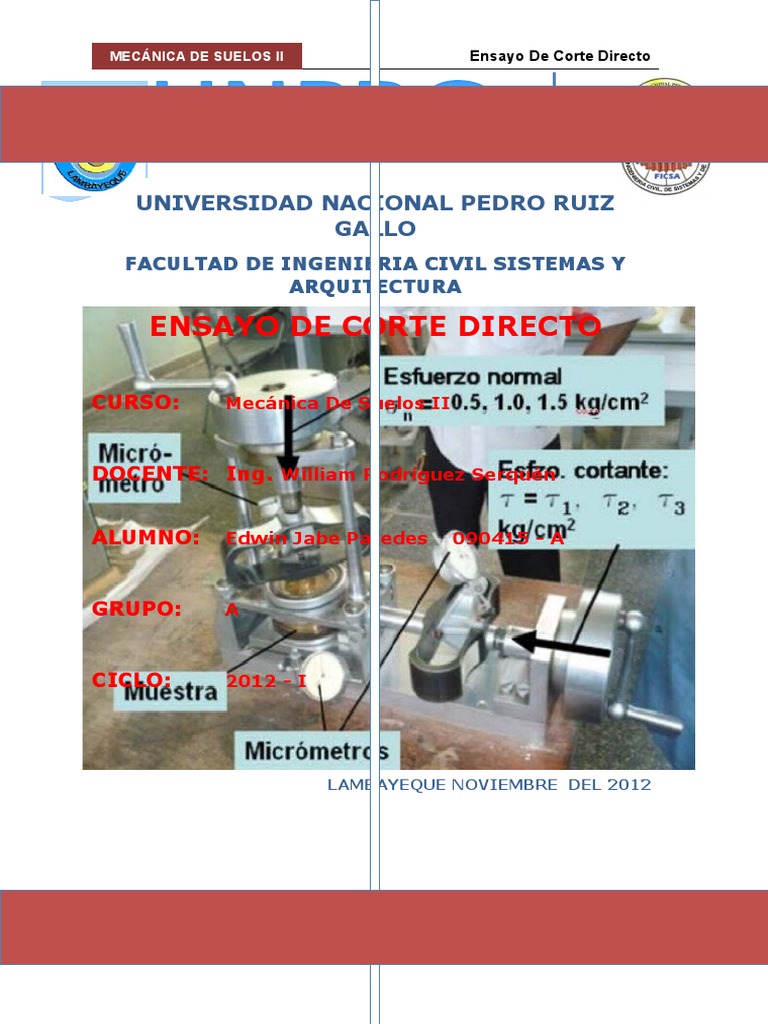Ensayo de Corte Directo