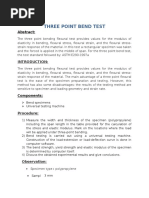 Three Point Bending Test: Experiment No 1 | PDF | Bending | Strength Of ...