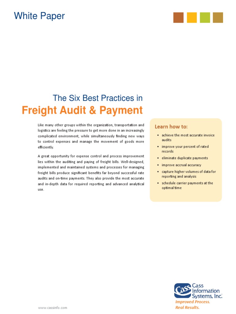 Best Practices in Freight Audit Payment Cass | PDF | Cargo | Invoice