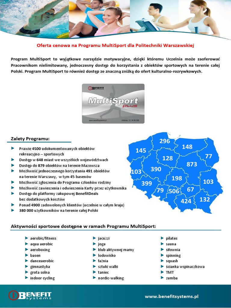Oferta Cenowa Na Programu MultiSport Dla Politechniki Warszawskiej | PDF