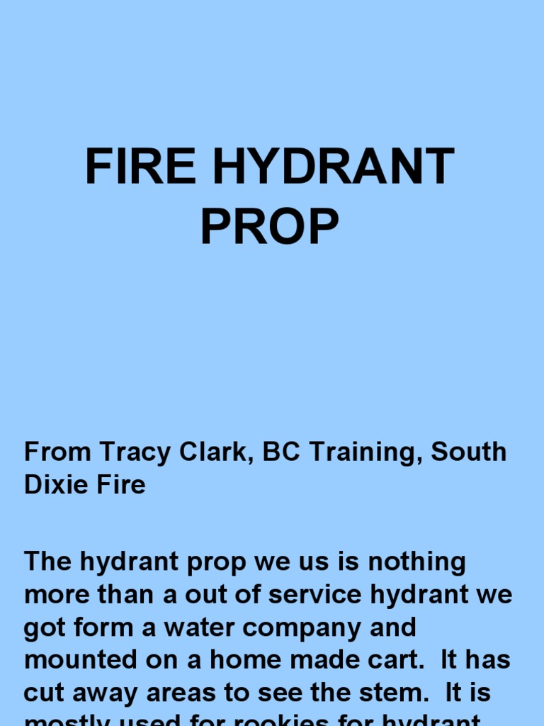 Fire Hydrant Training Prop Overview | PDF