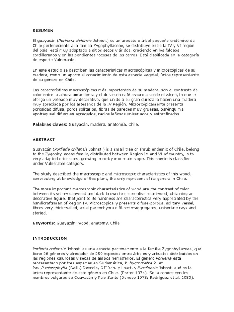 Características del Guayacán en Chile | PDF | Chile | Los bosques