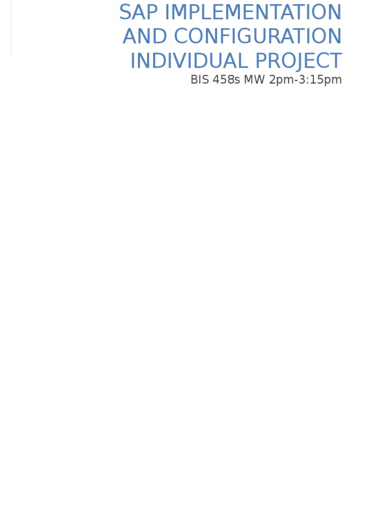 SAP Configuration Individual Project | PDF | Warehouse | Logistics