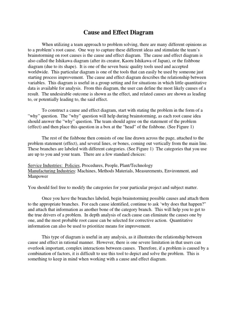 Cause Effect Diagram | PDF | Causality | Brainstorming