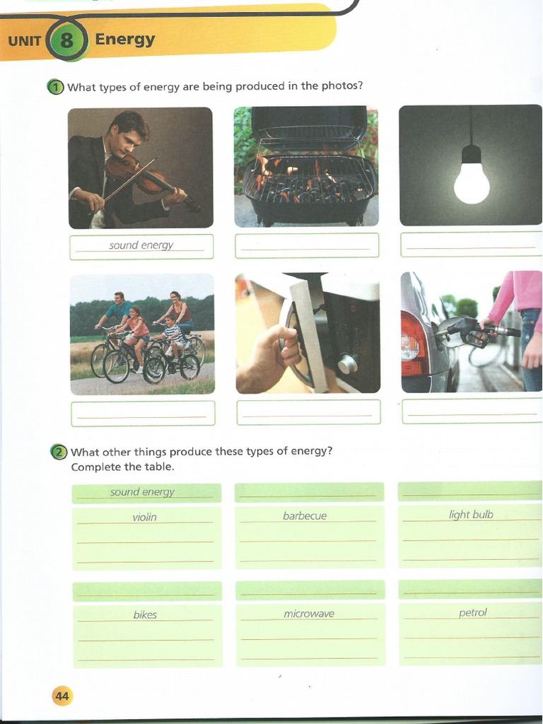 Unit 8 Energy 4 PRIMARIA ACTIVITY BOOK | PDF