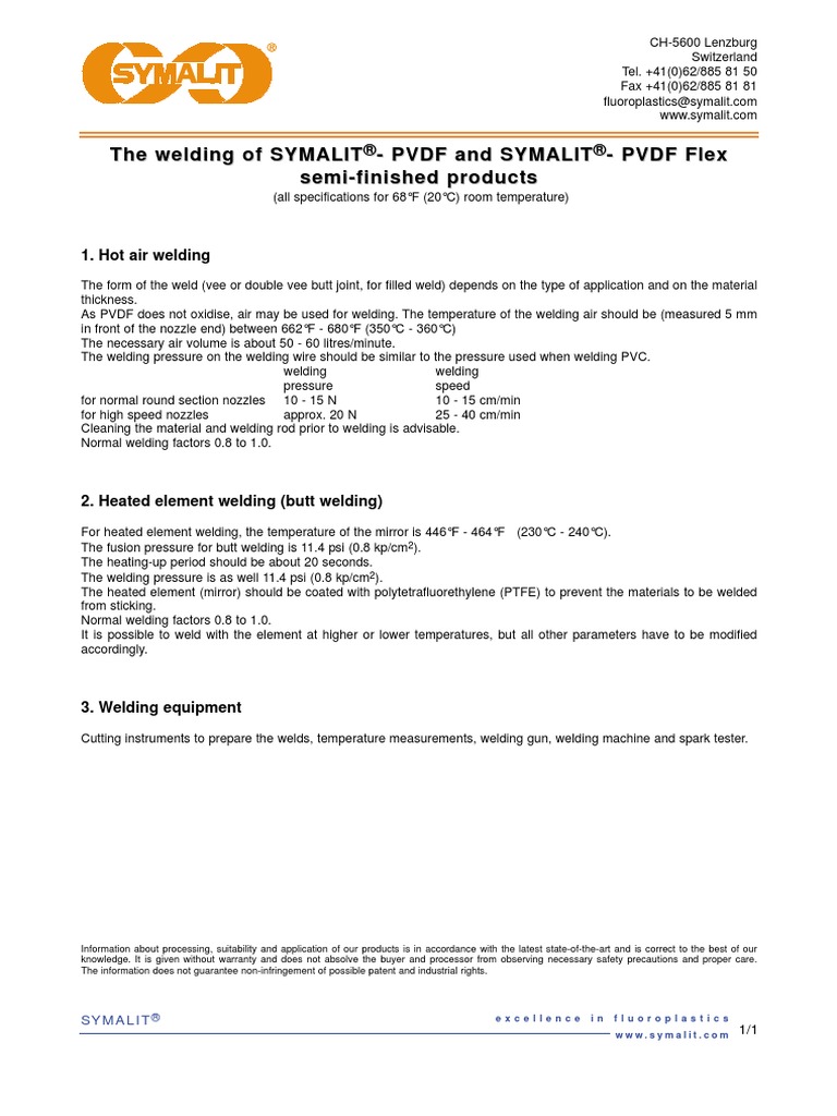 Welding Instructions PVDF en Se | PDF