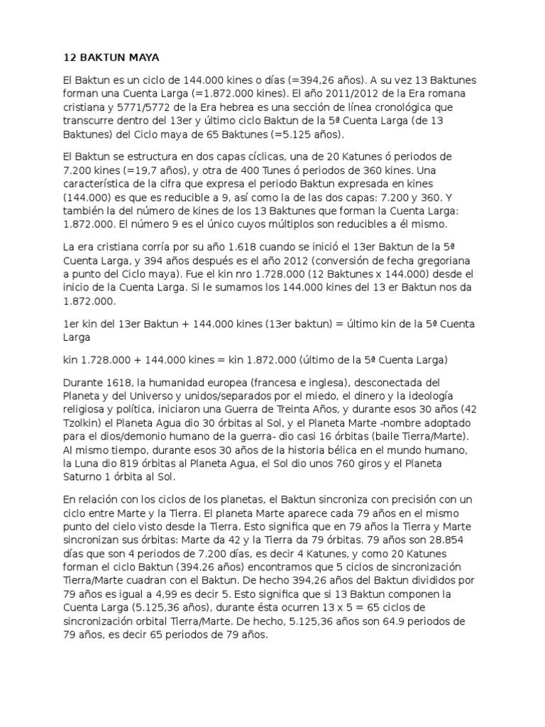 12 Baktun Maya | PDF | Marte | Tierra