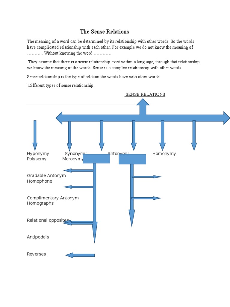 The Sense Relations | PDF | Language Mechanics | Lexical Semantics