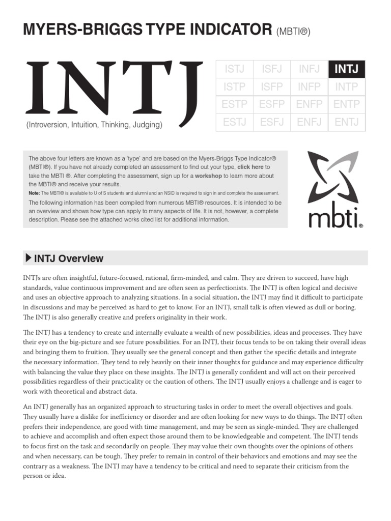 INTJ-profile 072715 | PDF | Employment | Leadership