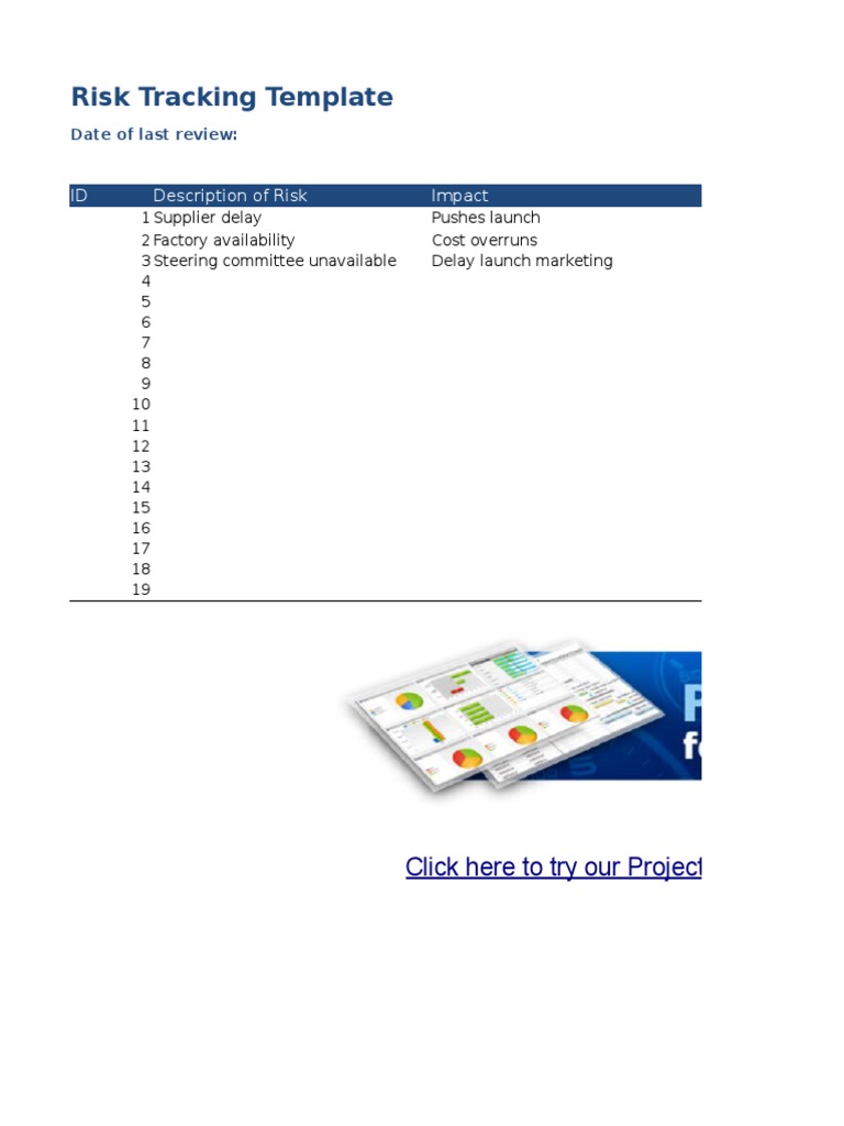 Risk Tracker Template | PDF
