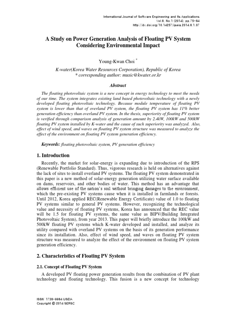 Floating Solar - PV System | PDF | Photovoltaic System | Photovoltaics