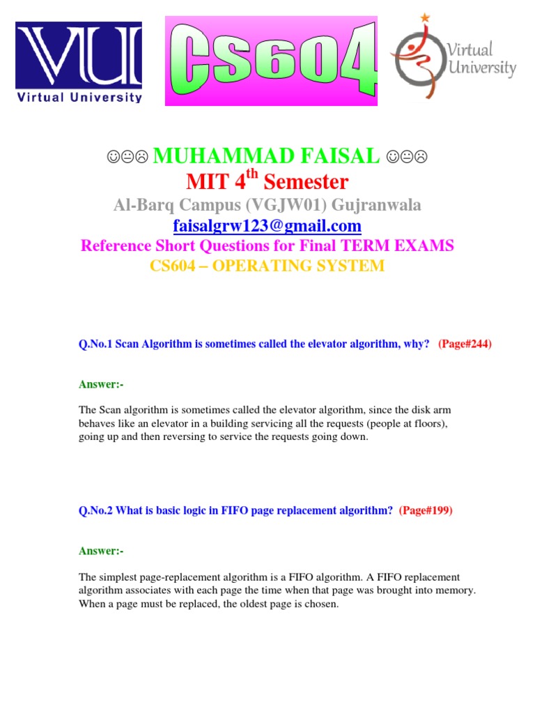 Cs604 Pdf Scheduling Computing Process Computing 4467