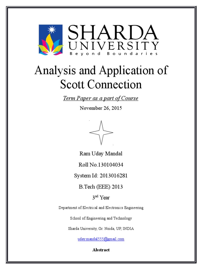 Analysis and Application of Scott Connection | PDF | Transformer ...