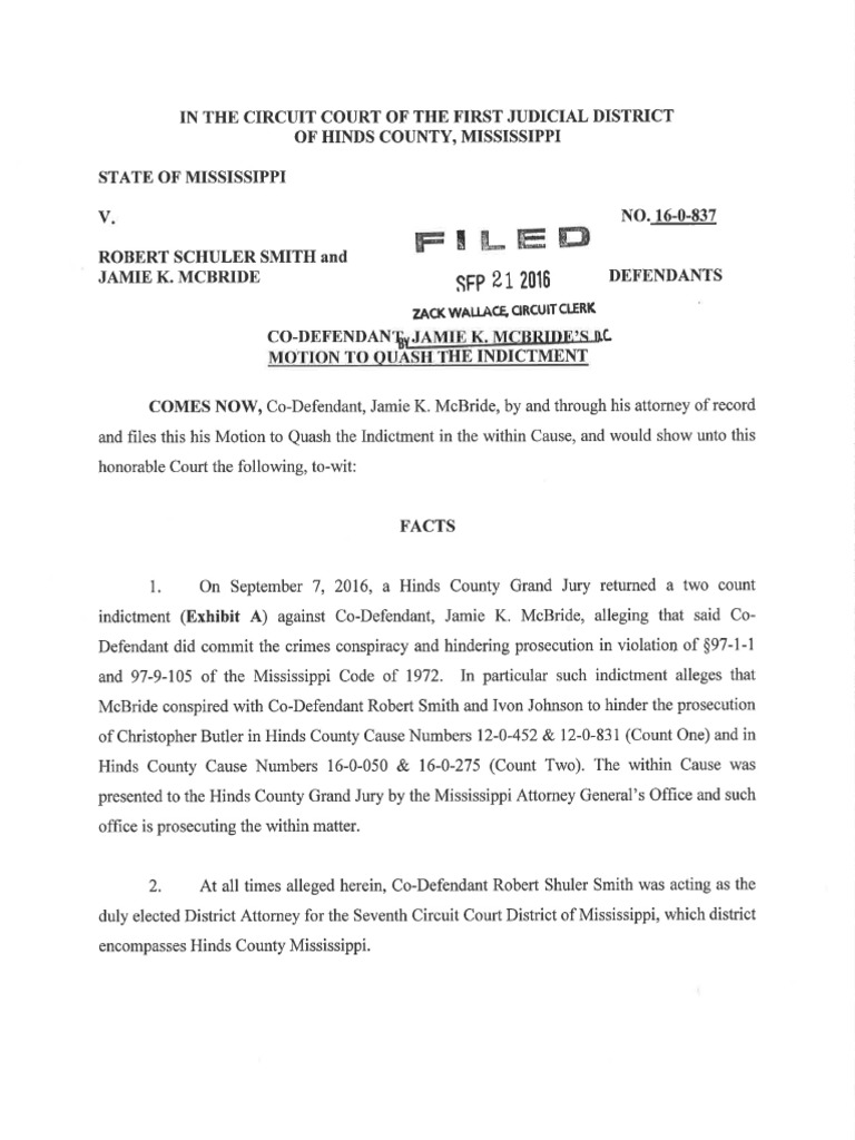 Jamie McBride Motion To Quash Indictment | PDF | Crime & Violence ...