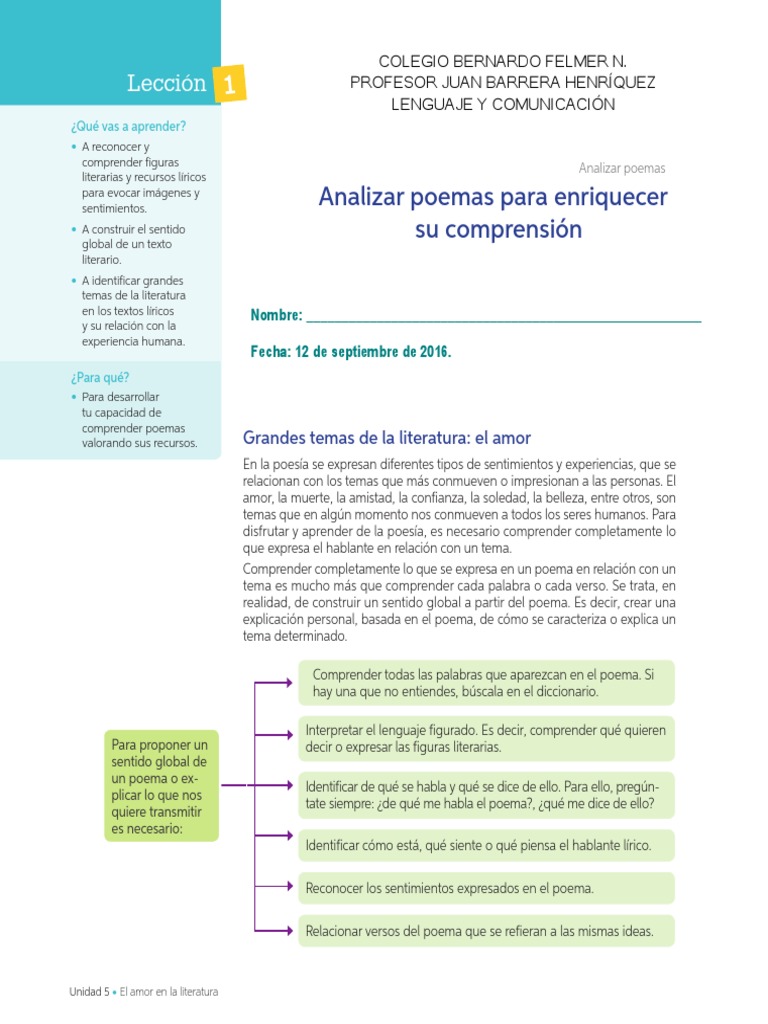 Analizar Poemas | PDF | Poesía