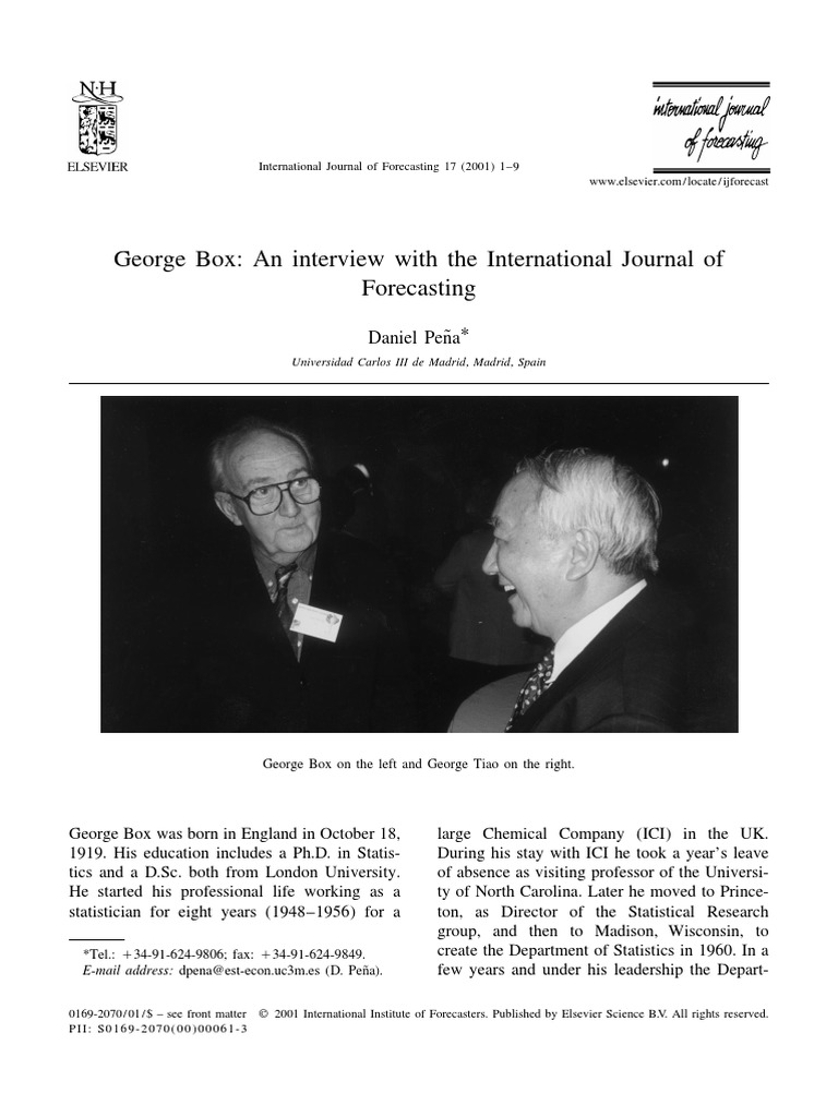 George Box Interview on Time Series Forecasting | PDF | Forecasting ...