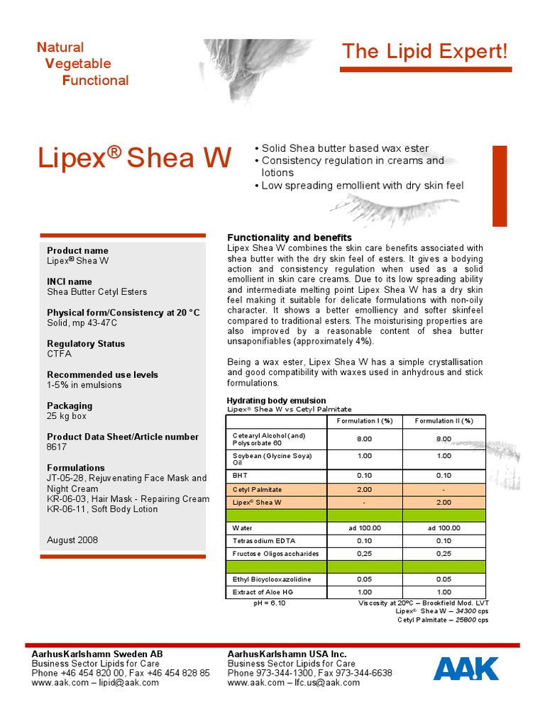 Aak-Lfc Lipex Shea W 0808 | PDF | Wax | Chemical Substances