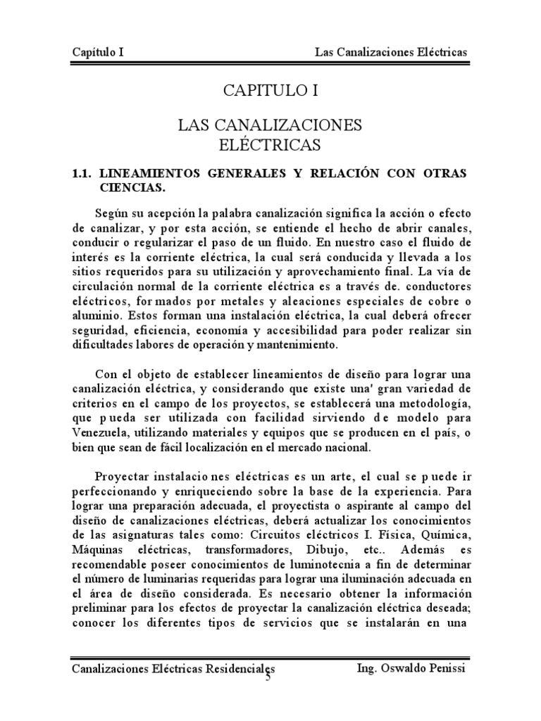 Canalizaciones Electricas Residenciales Oswaldo Penissi PDF | PDF | Tubería (transporte de ...