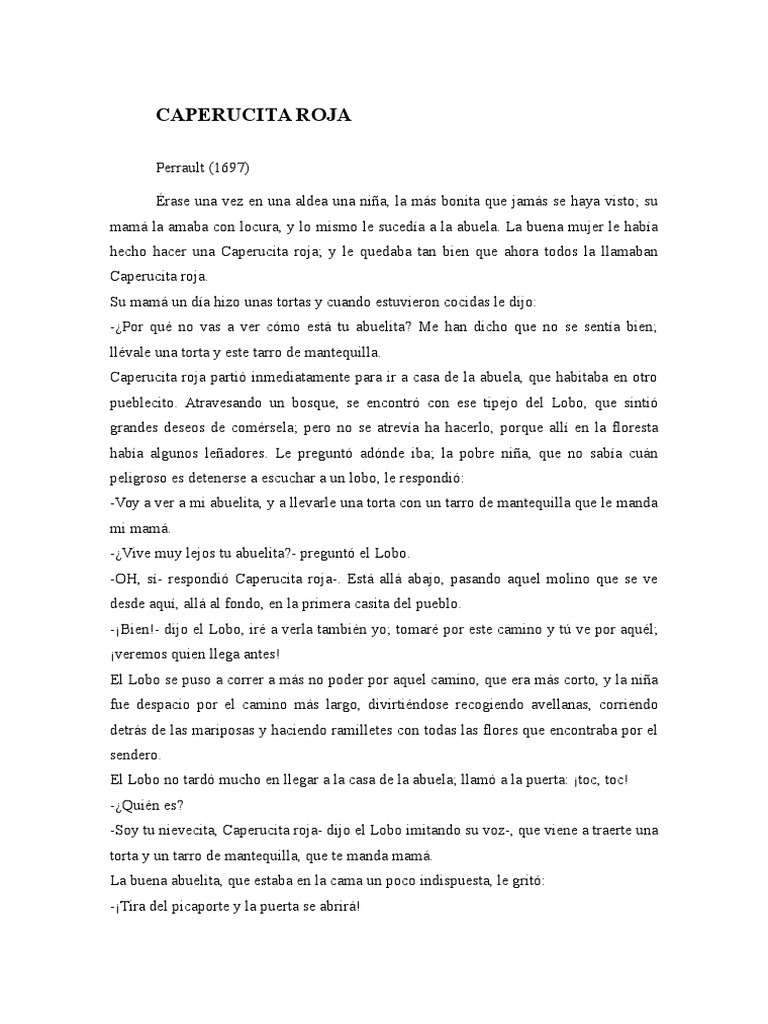 Caperucita Roja - Tres Versiones | PDF | Caperucita Roja | Ocio