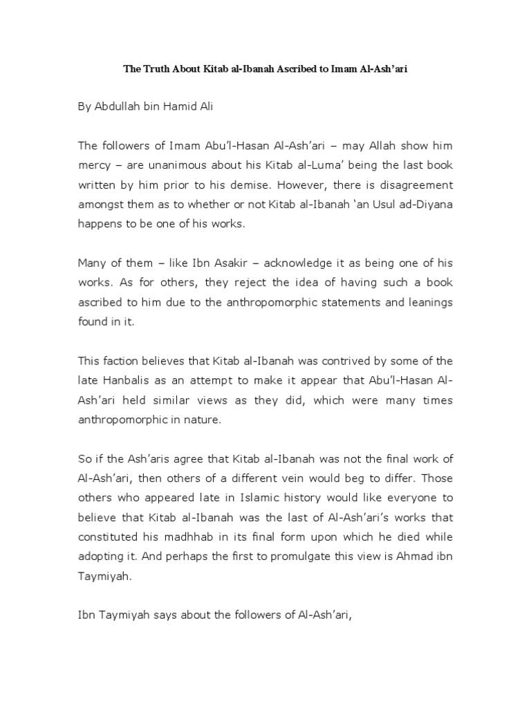 Abdullah Bin Hamid Ali | PDF | Sunni Islam | Islamic Ethics