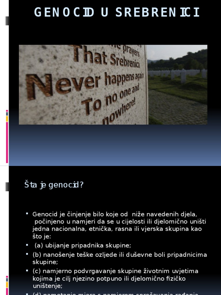 Genocid U Srebrenici | PDF