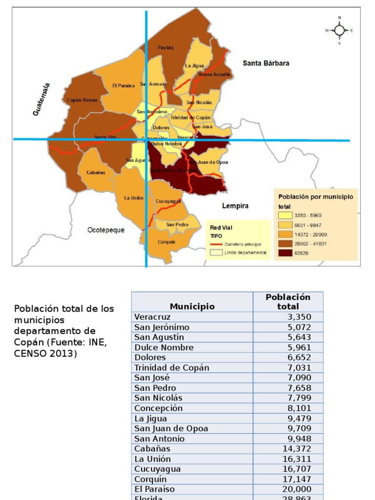 Mapa Poblacion Por Municipios Depto Copan | PDF