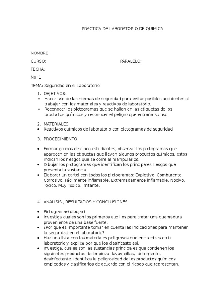 Practica de Laboratorio de Quimica | PDF | Laboratorios | Densidad