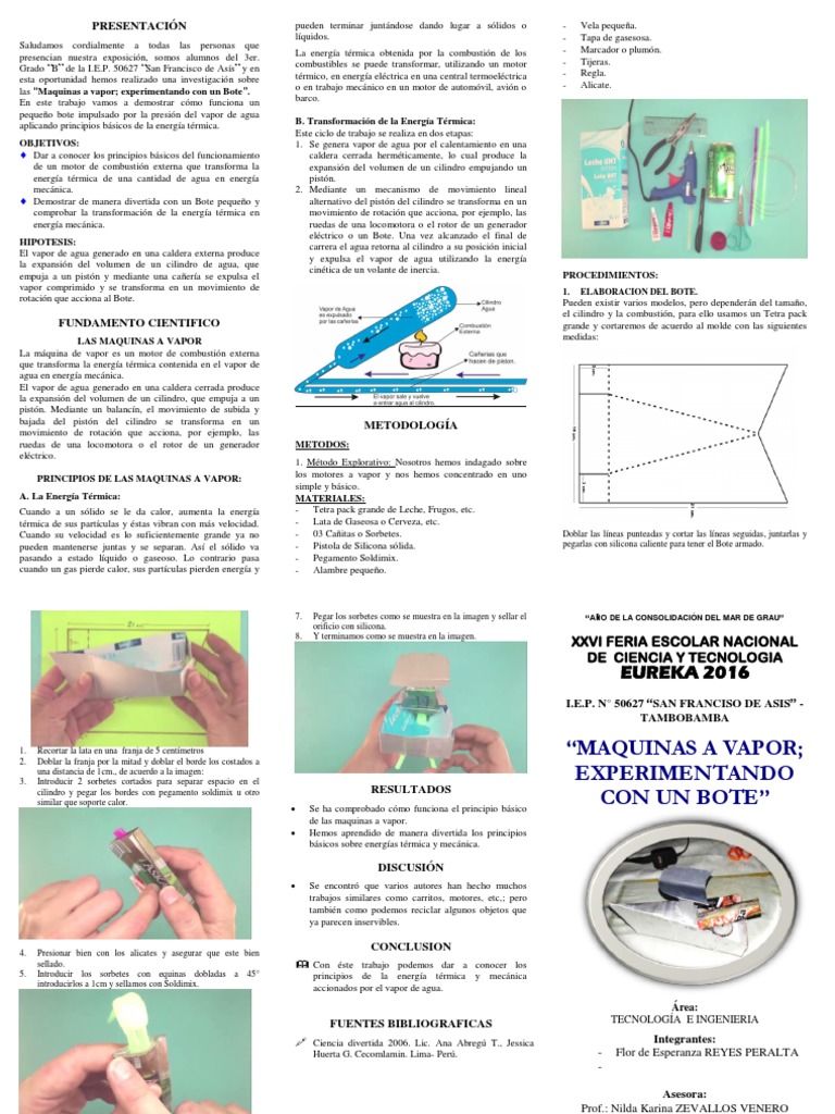 Triptico FENCYT | PDF | Máquina de vapor | Pistón