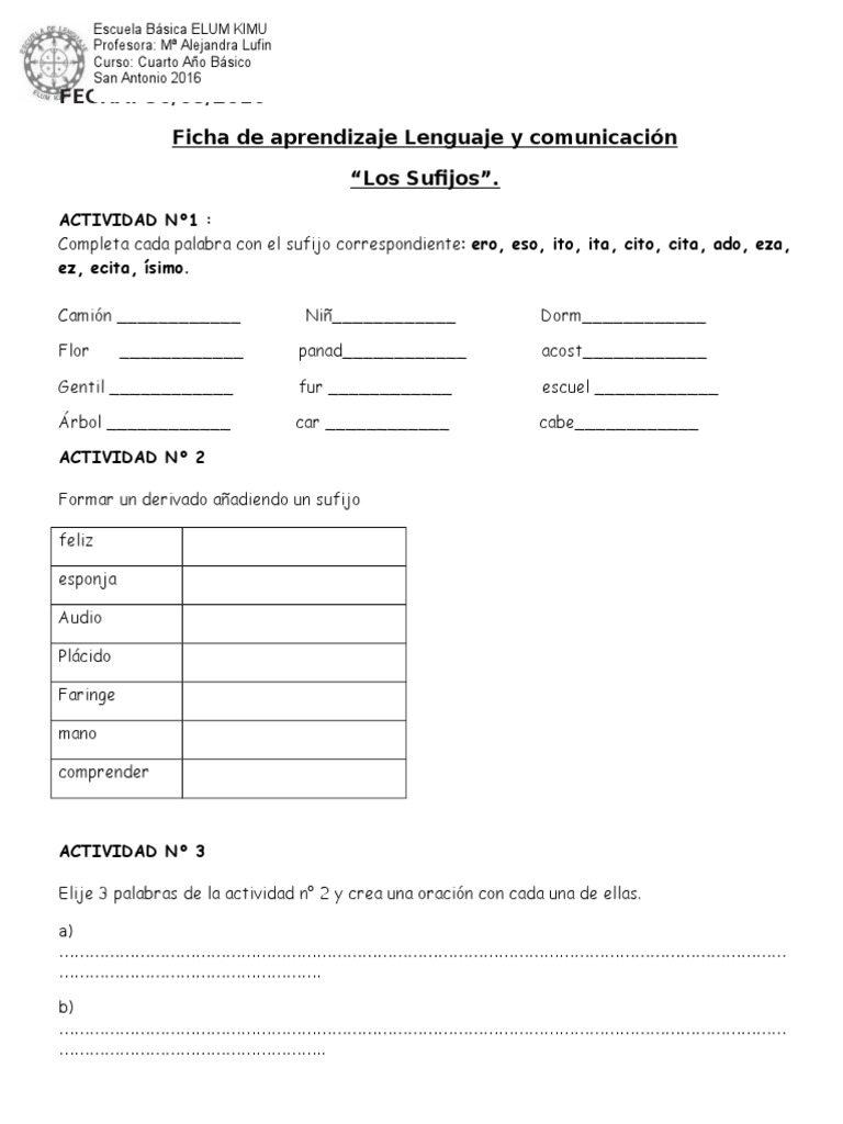 Guia de Sufijos | PDF