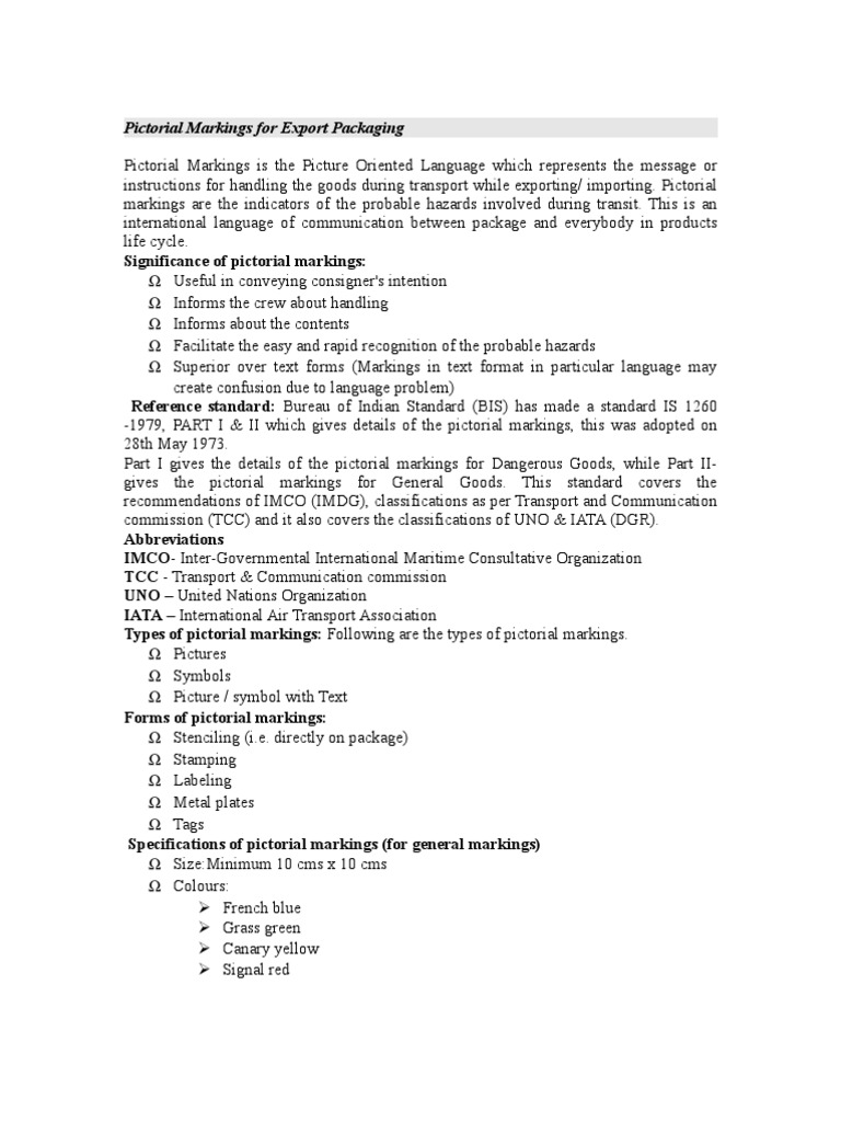 Pictorial Marking | PDF | Dangerous Goods | Materials