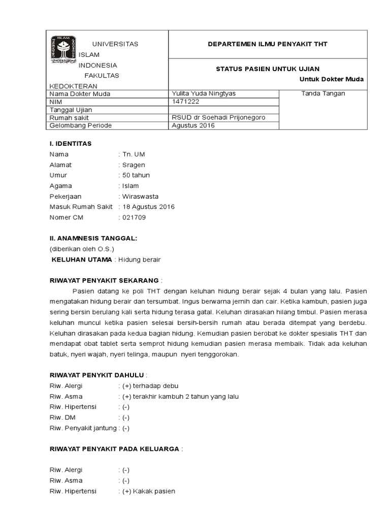 Status THT | PDF | Sains & Matematika