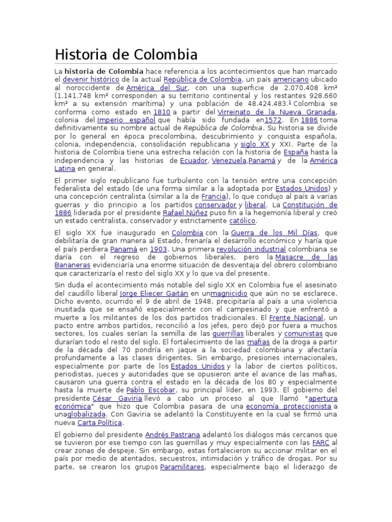 Historia de Colombia | PDF | Colombia | Agitación