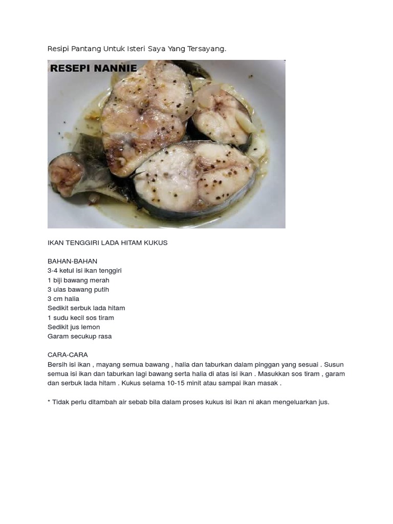 Menu Pantang | PDF