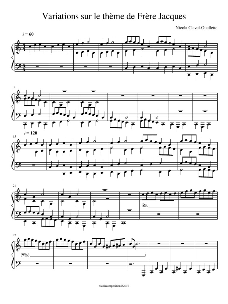 Frère Jacques Theme Variations | PDF