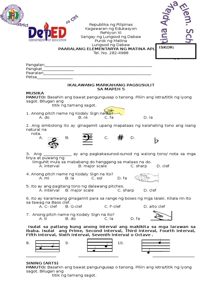 Mapeh 5 2nd Grading | PDF
