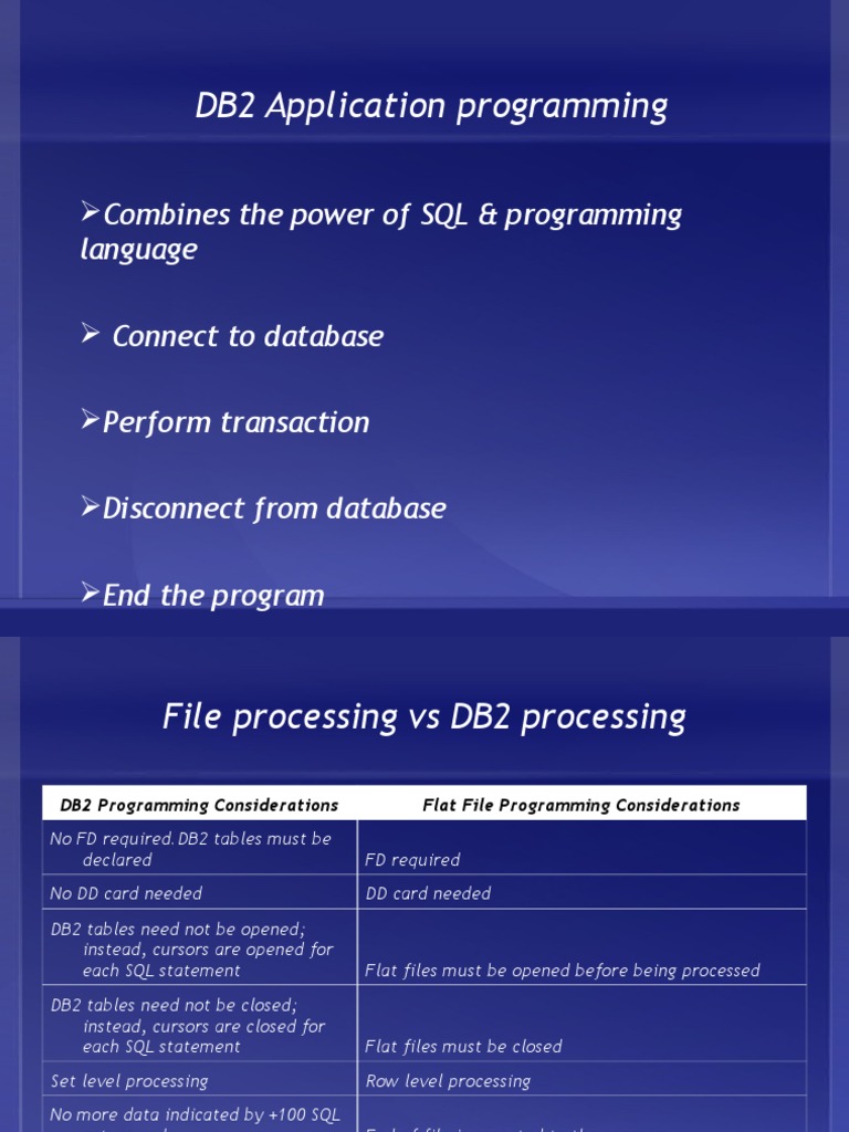 DB2 Application Programming | PDF | Ibm Db2 | Sql