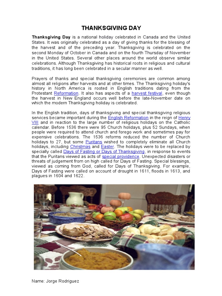 Thanksgiving Day | PDF