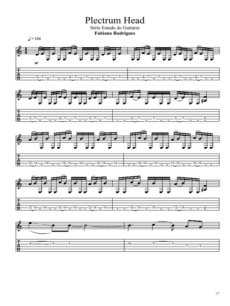 Plectrum Head: Série Estudo de Guitarra Fabiano Rodrigues | PDF