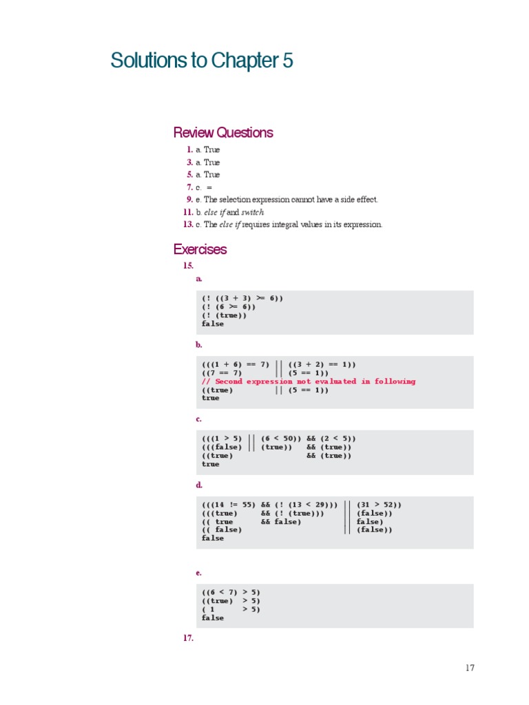 Solutions To Chapter 5: Review Questions | PDF | Integer (Computer Science) | Software Engineering