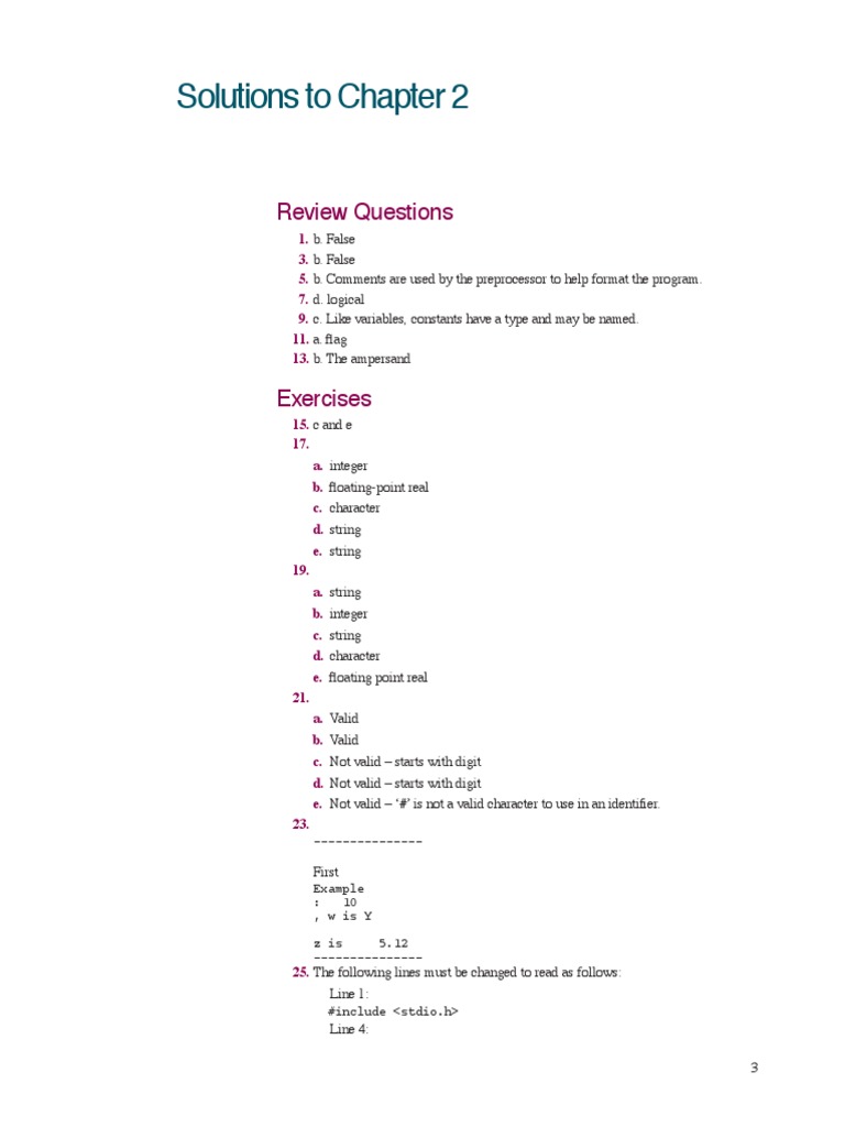 Solutions To Chapter 2: Review Questions | PDF