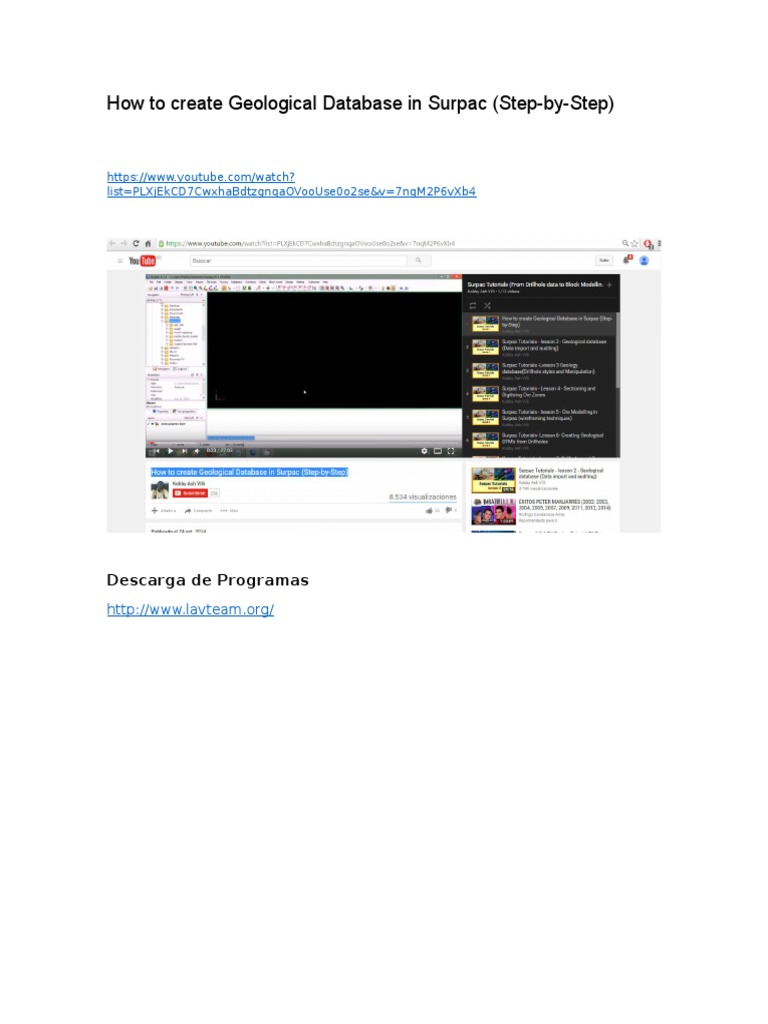 How To Create Geological Database in Surpac (Step-by-Step) : Descarga de Programas | PDF