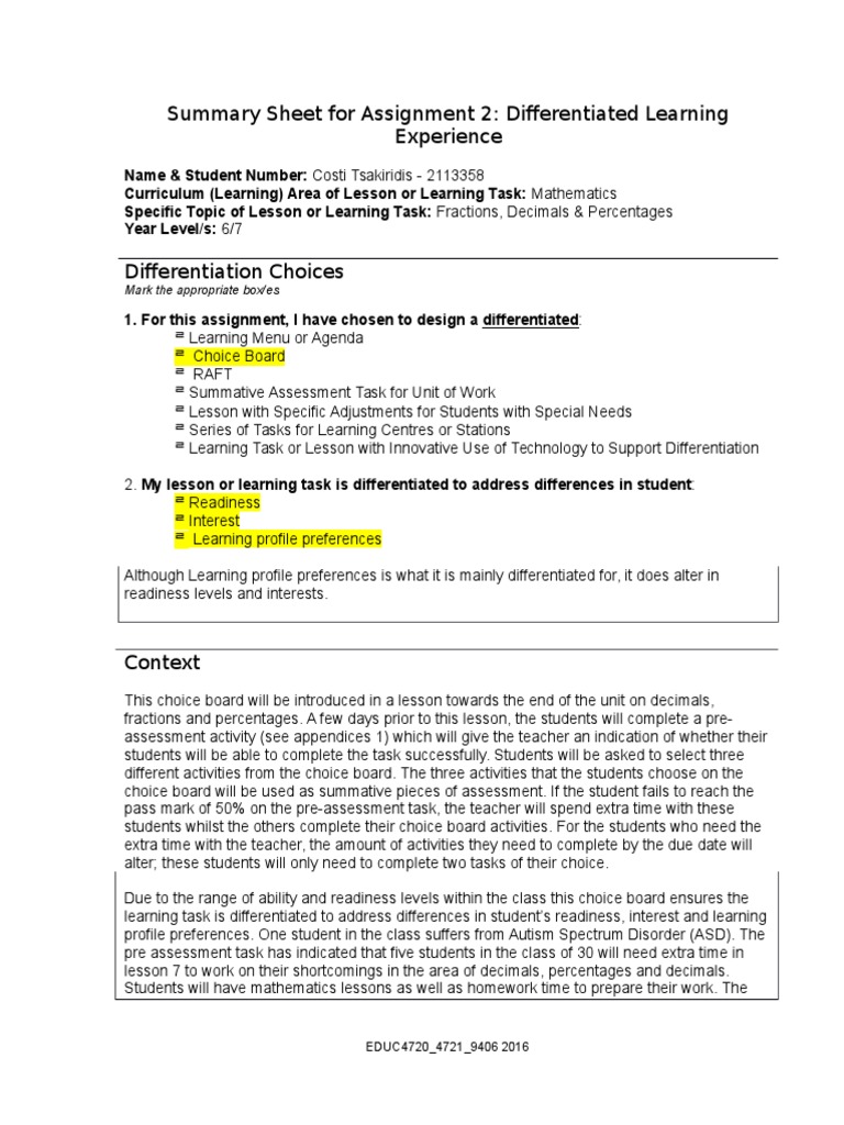 Tiered Lesson Plan | PDF | Percentage | Fraction (Mathematics)
