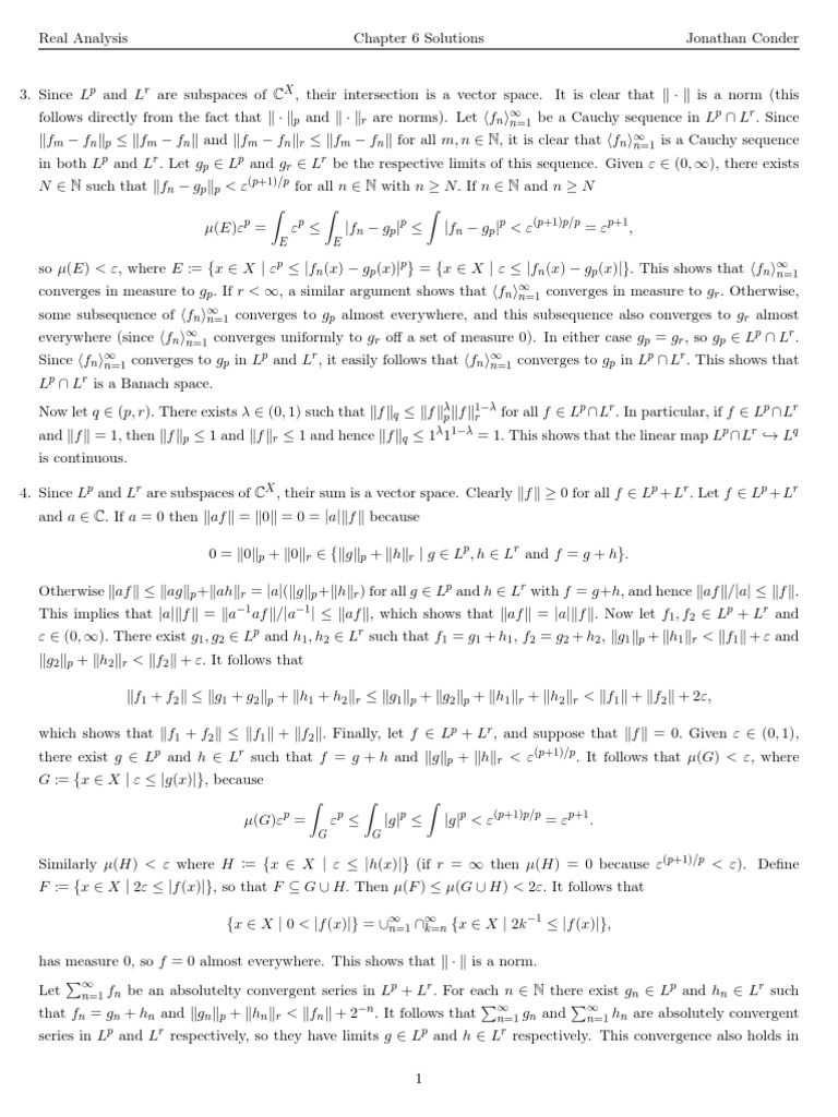 Folland Ch6 Sol | PDF | Limit (Mathematics) | Sequence
