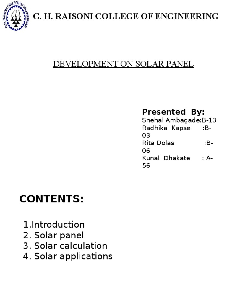 Solar | PDF | Solar Panel | Forms Of Energy
