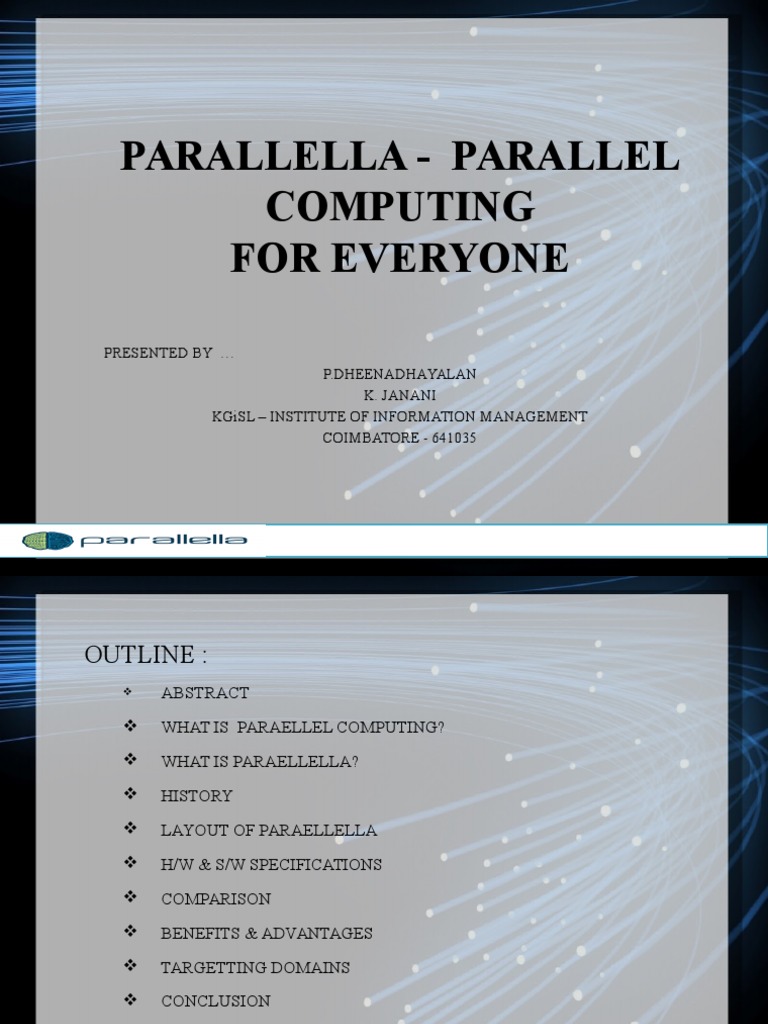 Parallella - Parallel Computing For Everyone | PDF | Parallel Computing ...